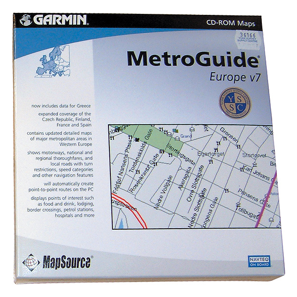 Europe MetroGuide Mapsource CD-ROM | York Survey Supply Centre
